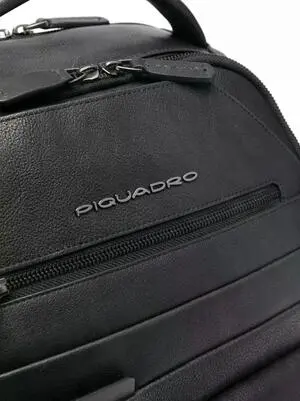 PIQUADRO Calf Leather Backpack With Logo Plaque