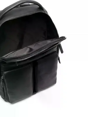 PIQUADRO Calf Leather Backpack With Logo Plaque