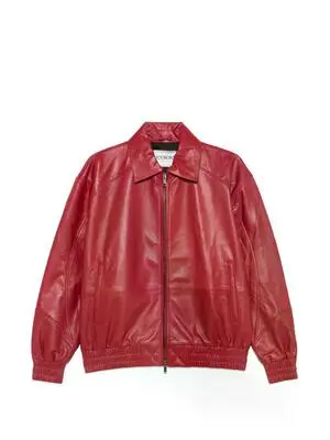 Iceberg Zip-up Leather Jacket - Red