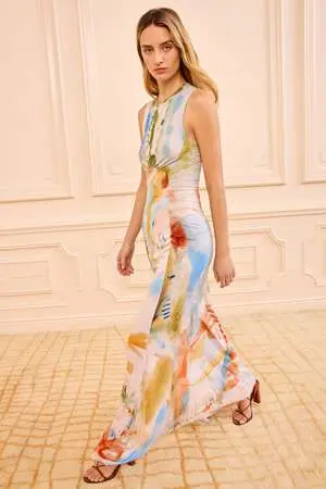 Ulla Johnson Lana Ruched Jersey Dress In Print - Western Dream