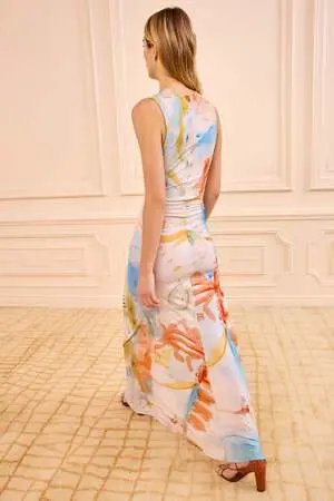 Ulla Johnson Lana Ruched Jersey Dress In Print - Western Dream
