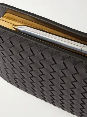 Bottega Veneta Intrecciato Leather Pouch - Brown