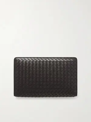 Bottega Veneta Intrecciato Leather Pouch - Brown