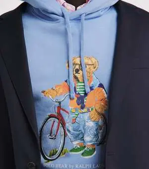 Polo Ralph Lauren Cotton-blend Polo Bear Hoodie - Blue