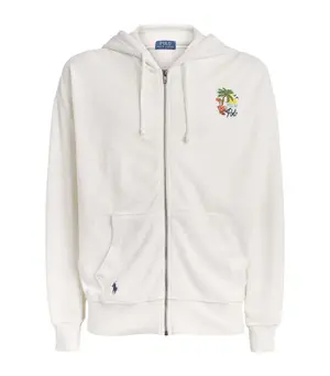 Polo Ralph Lauren Cotton-blend Palm Tree Zip-up Hoodie - White