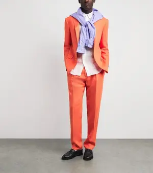 Polo Ralph Lauren Linen Single-breasted Blazer - Orange