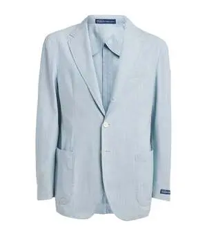 Polo Ralph Lauren Linen Single-breasted Blazer - Blue