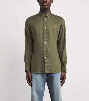 Polo Ralph Lauren Linen Custom-fit Shirt - Green