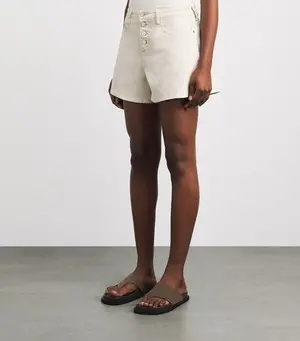 7 For All Mankind Kori Denim Shorts - Ivory