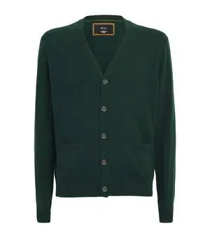 Rlx Ralph Lauren Cashmere Cardigan With Suede Elbow Patches - Green