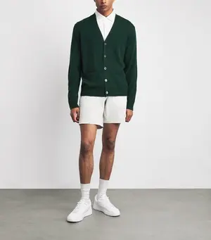 Rlx Ralph Lauren Cashmere Cardigan With Suede Elbow Patches