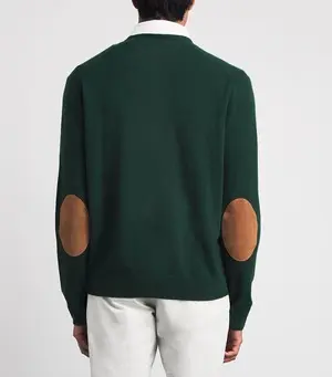 Rlx Ralph Lauren Cashmere Cardigan With Suede Elbow Patches