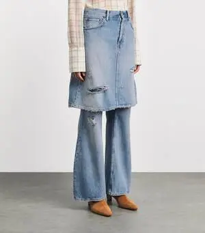 Acne Studios Layered Wide-leg Mid-rise Jeans - Blue