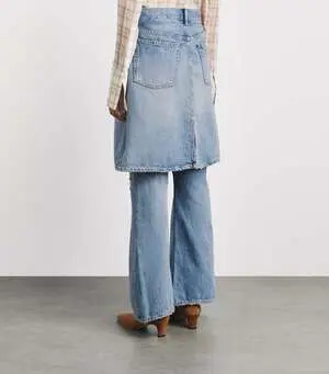 Acne Studios Layered Wide-leg Mid-rise Jeans - Blue