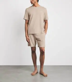 BOSS Cotton-blend Waffle-knit T-shirt