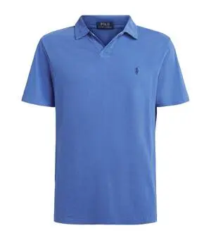 Polo Ralph Lauren Cotton-linen Open-collar Polo Shirt - Blue