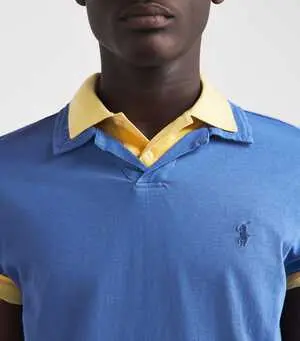 Polo Ralph Lauren Cotton-linen Open-collar Polo Shirt - Blue
