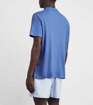 Polo Ralph Lauren Cotton-linen Open-collar Polo Shirt - Blue