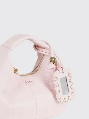 GANNI Textured Top Handle Bag - Pink