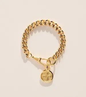 TILLY SVEAAS Plated Moi + Toi Curb Chain Bracelet - Gold