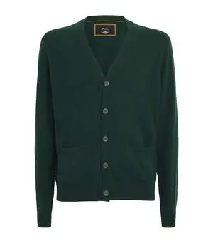 Rlx Ralph Lauren Cashmere Suede Elbow Patch Cardigan