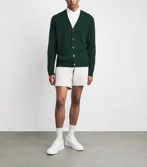 Rlx Ralph Lauren Cashmere Suede Elbow Patch Cardigan