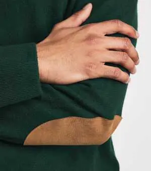 Rlx Ralph Lauren Cashmere Suede Elbow Patch Cardigan