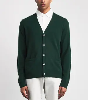 Rlx Ralph Lauren Cashmere Suede Elbow Patch Cardigan