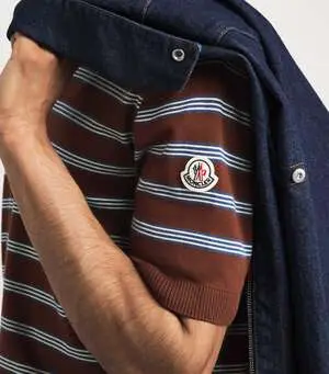 Moncler Cotton Polo Shirt - Brown