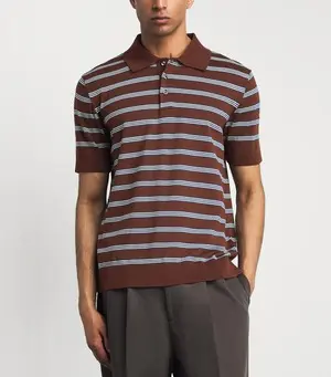 Moncler Cotton Polo Shirt - Brown