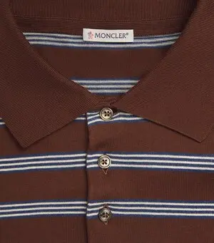 Moncler Cotton Polo Shirt - Brown