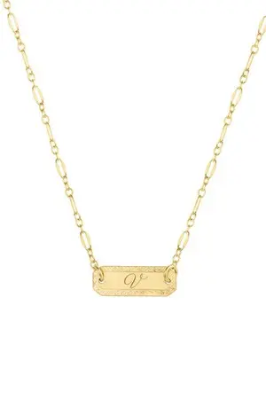 SET & STONES Cora Initial Necklace Gold/v