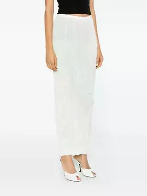 TOTEME Crinkled Knit Maxi Skirt - White