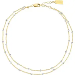 SET & STONES Austen Two Tone Layered Anklet - Gold