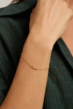 SET & STONES Marquise Birthstone Bracelet - Gold/august
