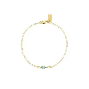SET & STONES Marquise Birthstone Bracelet Gold/march