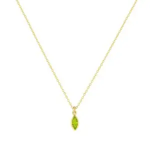 SET & STONES Marquise Birthstone Charm Necklace Gold/august