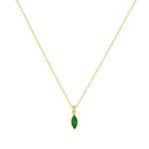 SET & STONES Marquise Birthstone Charm Necklace - Gold/may