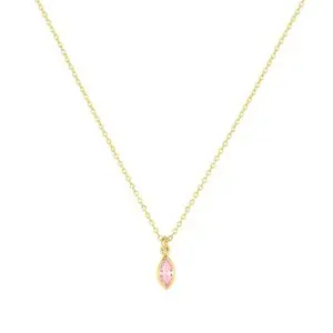 SET & STONES Marquise Birthstone Charm Necklace Gold/october