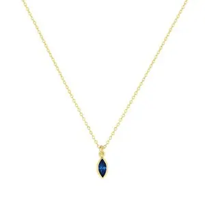 SET & STONES Marquise Birthstone Charm Necklace Gold/september