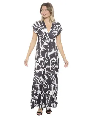 24seven Comfort Apparel Cap Sleeves Dresses