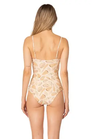 KIBYS Shell Tides Print Serina Sculpt One-piece Swimsuit