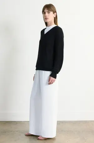 Almina Concept Cotton Mesh V-neck Pullover Sweater