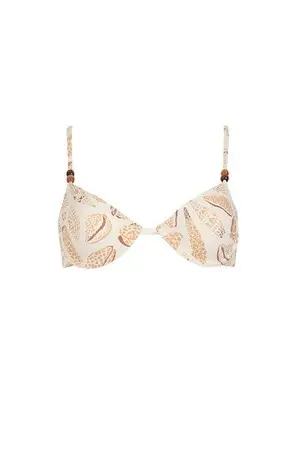 KIBYS Shell Tides Print Underwire Bikini Top - Beige Shell Print