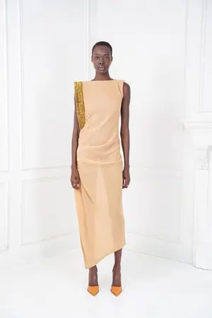 Chuks Collins The Aurelia Beaded Silk Chiffon Gown
