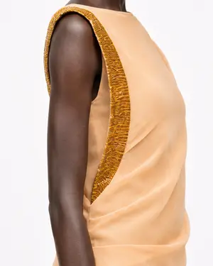 Chuks Collins The Aurelia Beaded Silk Chiffon Gown