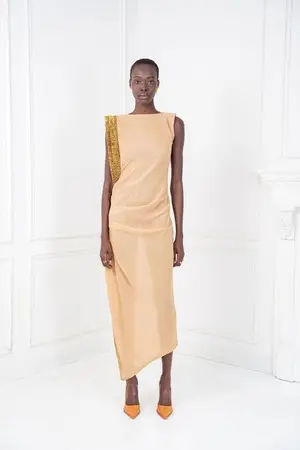 Chuks Collins The Aurelia Beaded Silk Chiffon Gown