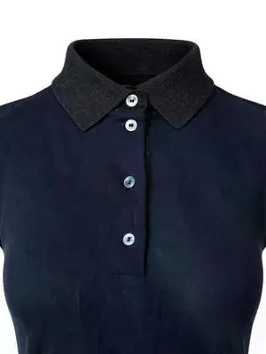 GRAN SASSO Contrast-collar Polo Top - Blue