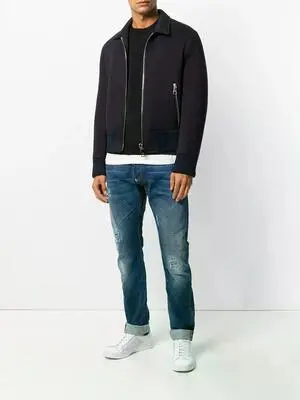Philipp Plein Distressed Slim-fit Jeans - Blue