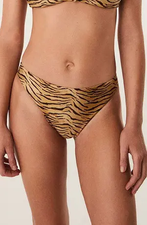VIX PAULA HERMANNY Lindsay Tiger Print Bikini Bottom - Multi